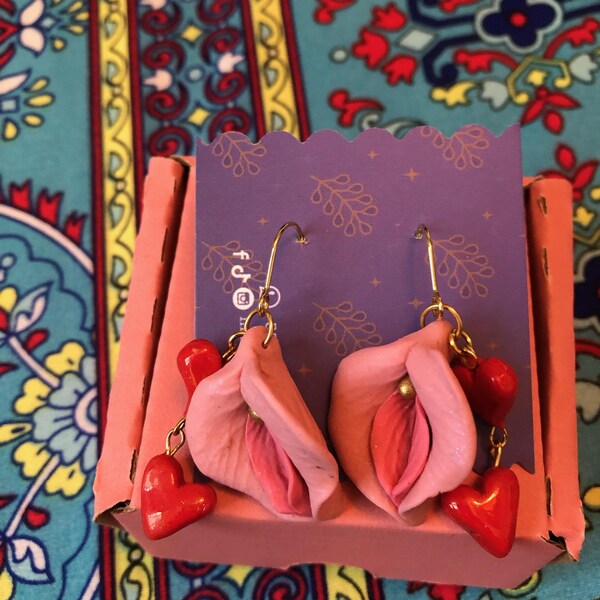Feminist Floral Vulva Earrings, Yoni Art, Sexy Earrings, Floral Vagina ...