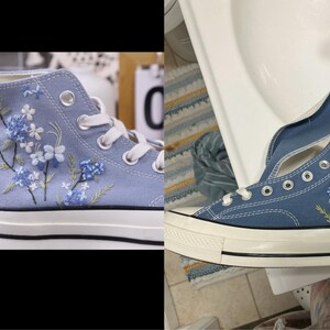 Converse Custom Floral Embroidery / Converse Custom Name / Gift for ...