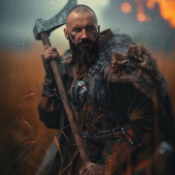 Custom Viking Stylized Male Portrait From Photo, Custom Portrait for ...