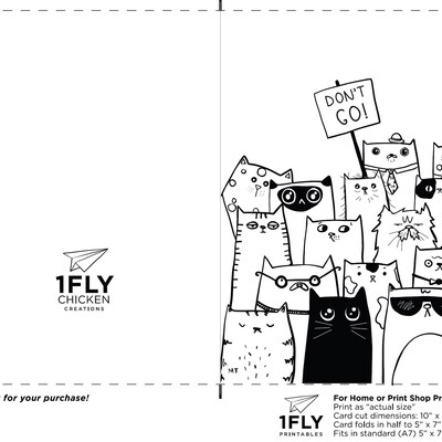 Printable Sad Cat Goodbye Card Farewell Digital Greeting Card Sad Youre ...