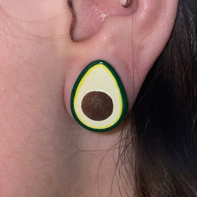 Pair of Teardrop Avocado Wood Ear Plugs Vegan Avocado Gauges - Etsy