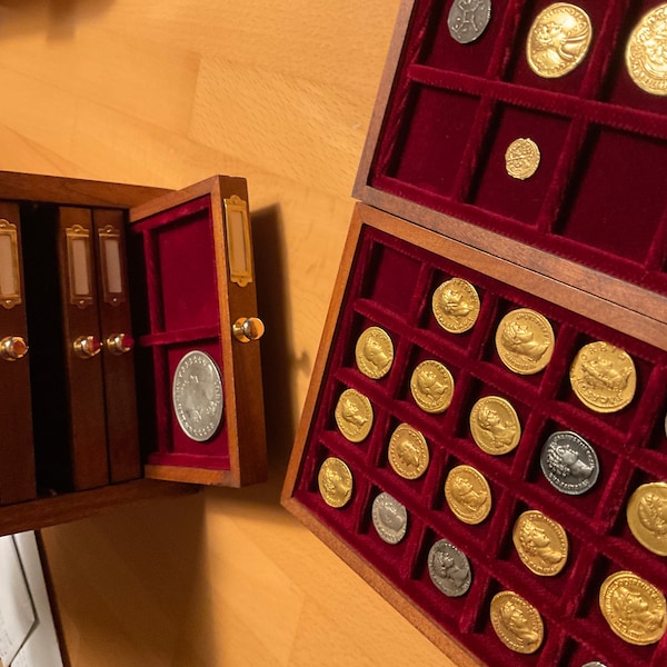 Art. CAP08 Wooden Coin Cabinet for Ancient Coins, Gold, Silver. Coin ...