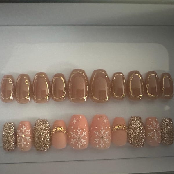 Instant Luxury Acrylic Press on Nails- Grayson | Medium Stiletto | Fake ...