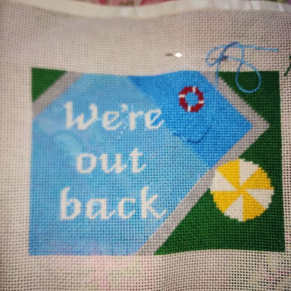 Customizable 8 X 8 Handpainted Needlepoint Canvas, Initial Pillow or ...