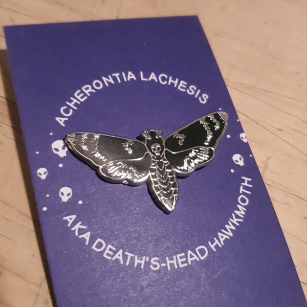 Moth Pin Badge / Hard Enamel Nickel-free Brooch / Death's-head Hawkmoth ...