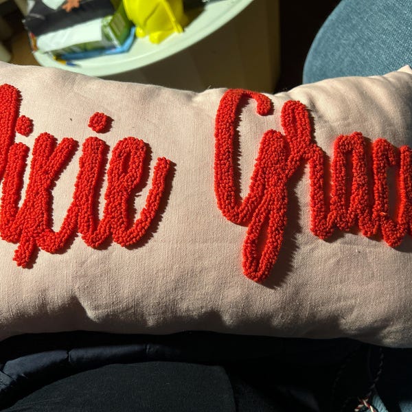 Custom Name Punch Needle Pillow Case, Personalized Pillow, Embroidered ...