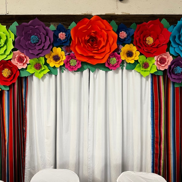 Paper Flower Template / DIY Paper Flower Backdrop SVG Template Cut ...