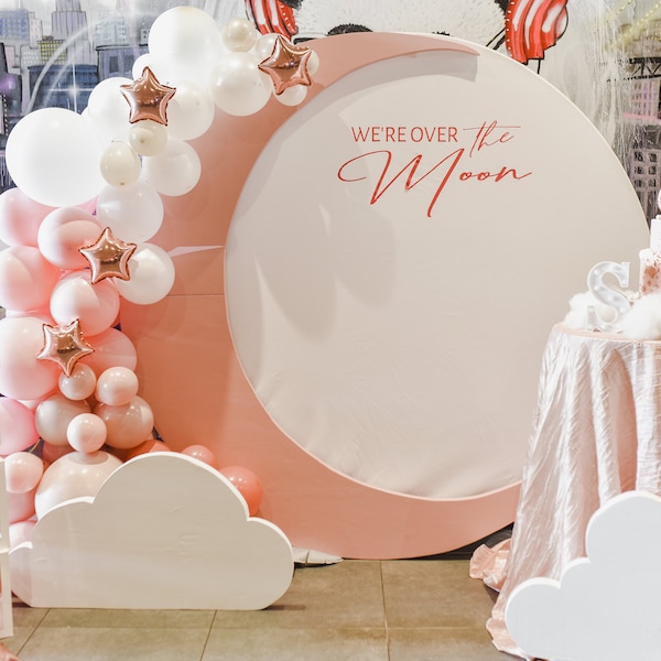 We’re Over the Moon About You Baby Shower Vinyl Decal | Gender Reveal ...