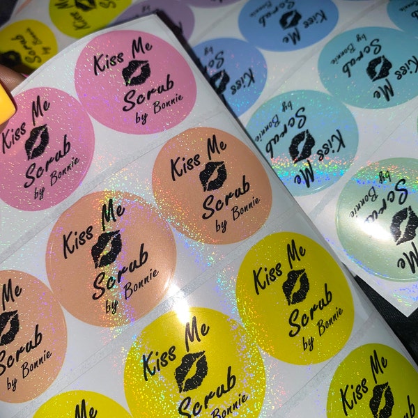 Personalized Round Lip Balm Labels: Waterproof Cosmetic Stickers - Etsy