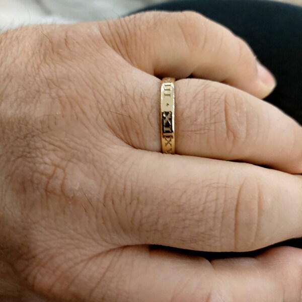 Custom Graduation Band 14kt Solid Yellow Gold or White Gold, Stackable ...