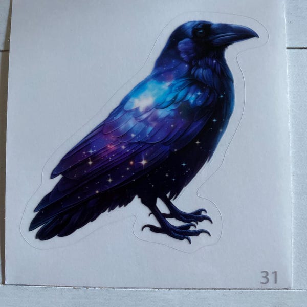 Galaxy Crow Sticker Galaxy Raven Sticker Crow Sticker Raven Sticker ...