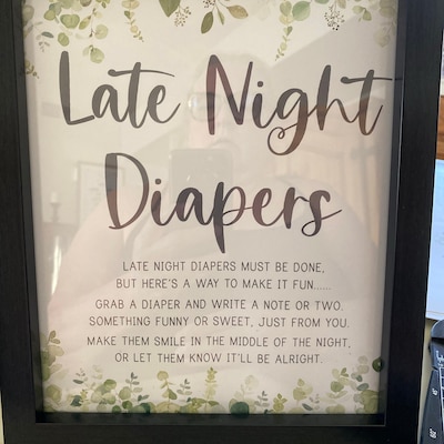 Late Night Diapers Late Night Diaper Sign Diaper Messages Diaper ...