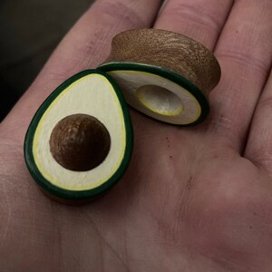 Pair of Teardrop Avocado Wood Ear Plugs Vegan Avocado Gauges - Etsy