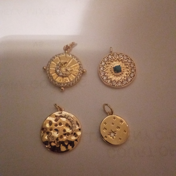Gold Micro Pave Cz Star Charm, Cubic Galaxy Micro Pave Cz Pendant ...