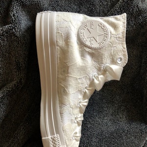 Personalized Ivory Wedding Converse High Top, Custom Bridal Converse ...