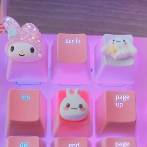Cow and Bunny Keycap Kawaii Mechanical Keyboard - Etsy