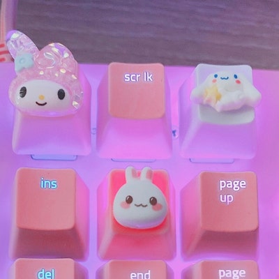 Cow and Bunny Keycap Kawaii Mechanical Keyboard - Etsy