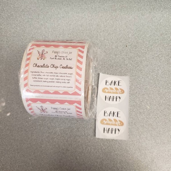 Square Cottage Food Labels, 50-300 Cottage Food Stickers, Cottage ...