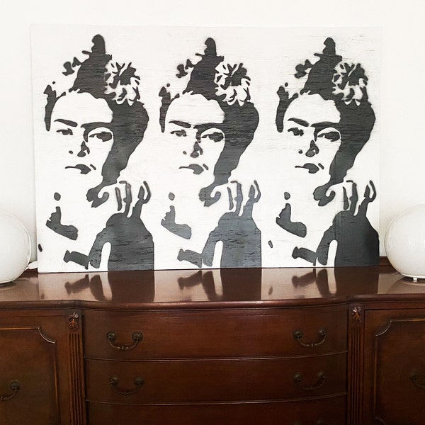 Frida Kahlo Stencil, Kahlo Portrait, Art and Craft, Home Decor, Paint ...