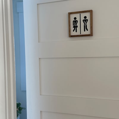 Unisex Restroom Wooden Sign / Bathroom Sign / Funny Sign / Housewarming ...