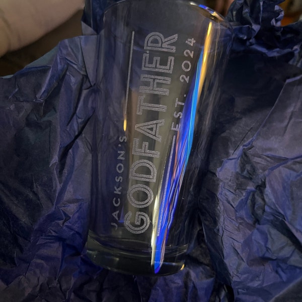Personalized Godfather Beer Glass - Engraved Pint Glass, Godfather ...