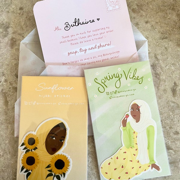 Flower Hijabis | Die Cut Sticker Series | Cute Hijabi Stickers ...