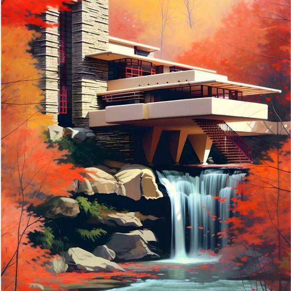 Falling Water Art on Canvas, Canvas Print - Etsy