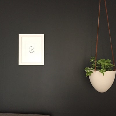 Large Hanging Bullet Planter, Ceramic Porcelain Hanging Planter, White ...