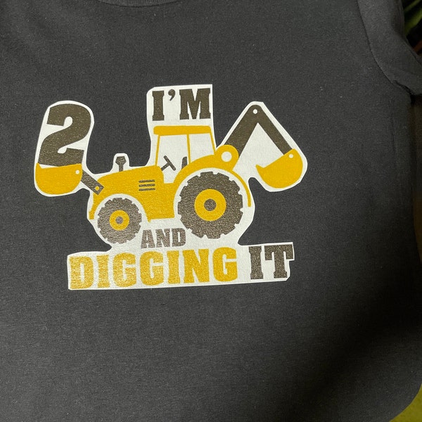 I'm 2 and Digging It Svg Bundle, Construction Svg, Birthday Bundle Svg ...