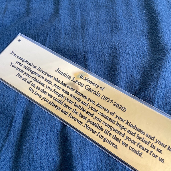 8" X 2" Solid Brass Engraved Nameplate - Etsy