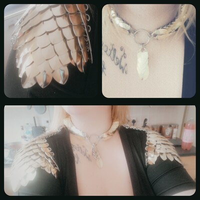 Scalemail Silver Chains Chainmail Harness Shoulder Pauldrons - Etsy Canada