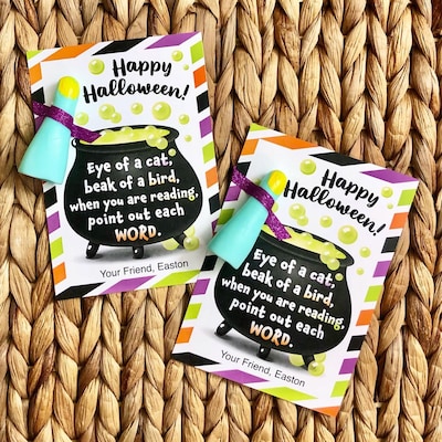Halloween Witch Finger Tag, Instant Editable Download, Halloween Treat ...