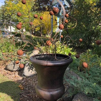 8 Iron Ball, Big Rusty Metal Ball, Garden Decor, Garden Art, Rusty ...