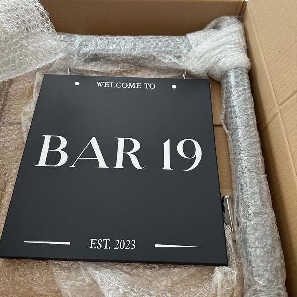 Customisable Hanging Bar Name Sign, Perfect for Home Bars or Pub Sheds ...