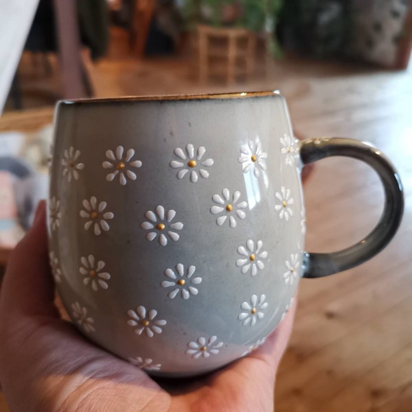 Daisy Coffee Mug | Cozy Tea Cups | Daisy Cappuccino Ceramic Mug | Cute ...