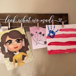 Look What I Made Artwork Display Board, Personalized Clips Kids Name ...