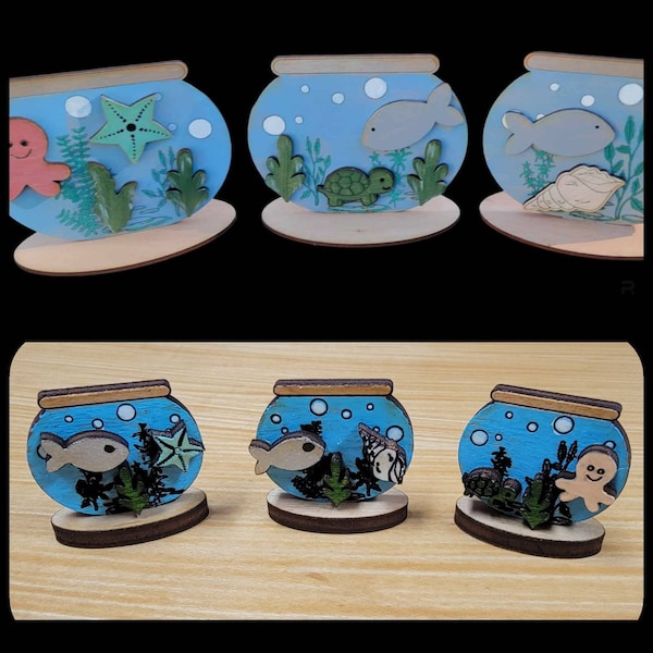 Miniature Desktop Fishbowl Kit Laser SVG, Fishbowl, Desktop Fishbowl ...