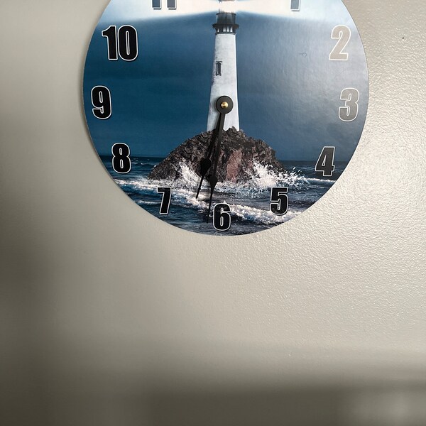 SEA SHELLS on BEACH Clock Sand Ocean Surf Clock Large 10.5 Inch Clock ...