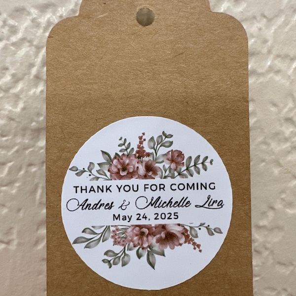 Wedding Thank You Sticker, Minimalist Sticker, Wedding Stickers, Favor ...