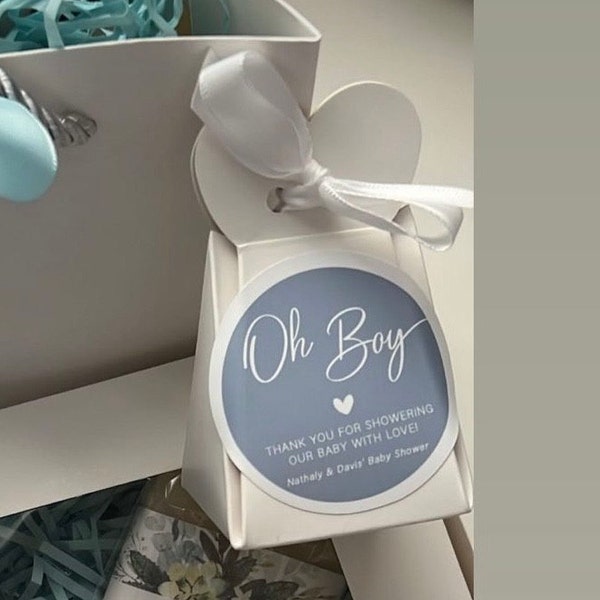 Blue Baby Shower Favor Labels, Baby Boy Baby Shower Stickers, Baby ...
