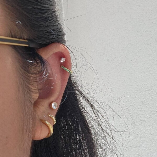 18G/16G Tiny Star Internally Threaded Flatback Labret • Tragus Stud ...