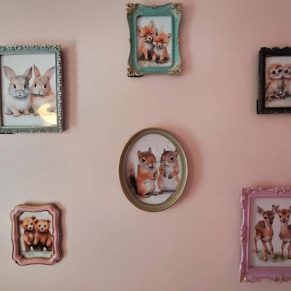 Twin Forest Nursery Wall Art, Twin Wall Art, Baby Animal Twin Nursery ...