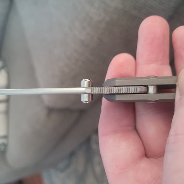 Large Sebenza 21 / 31 & Large Inkosi Custom Titanium Double Thumbstud ...