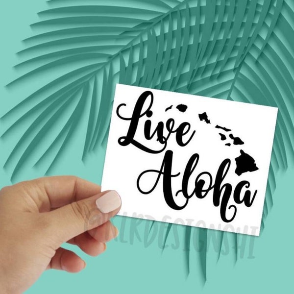 Live Aloha Hawaii Custom Vinyl Decal Sticker Flask Water Bottle Laptop ...