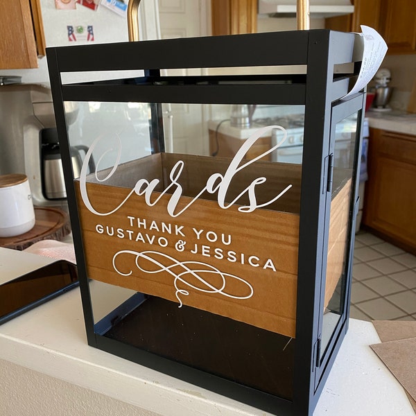 Custom Card Box Decal for Wedding Personalized Card Box Sticker Custom ...