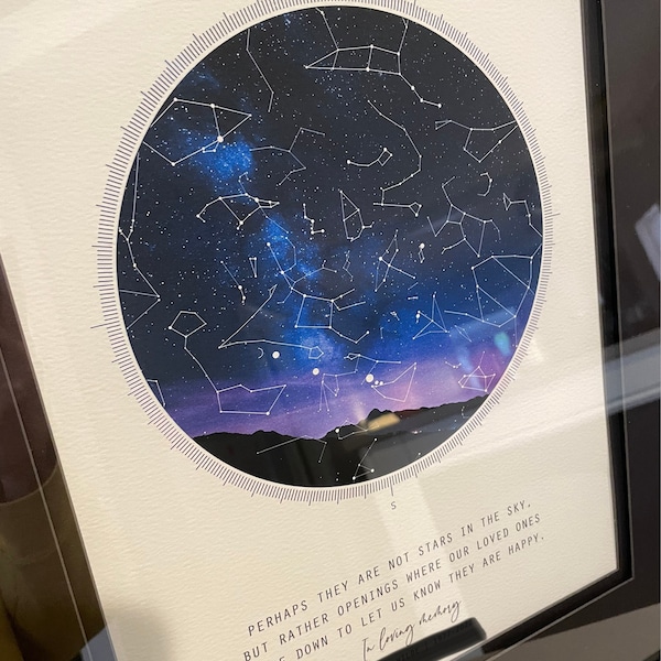 In Loving Memory Memorial Star Map Sympathy Gifts | Celebration of Life ...