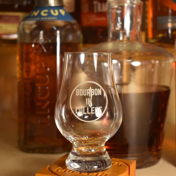 Bourbon & Rye Society Glencairn Glass - Etched Glass Gift for Bourbon ...