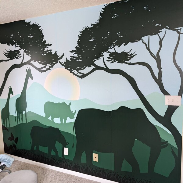 New Mountains Wallpaper for Girl Room Removable, Green Forest Wall ...