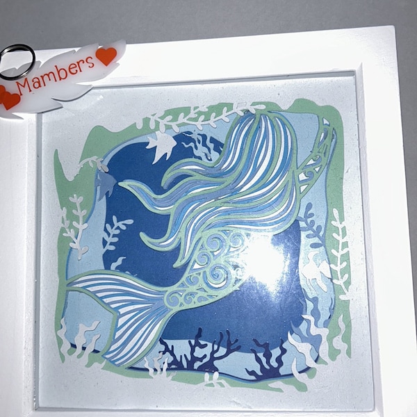 Mermaid 3D Shadow Box SVG/ Multilayer Mermaid and the Ocean/ Mermaid ...