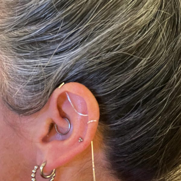 Thread Earrings, Pull Through Earring, Double Piercing Earring Chain ...